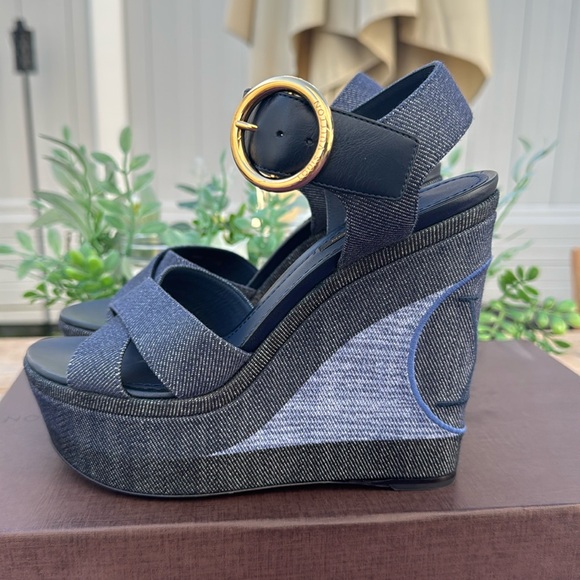 Louis Vuitton | Shoes | Authentic Louis Vuitton Denim Sandals | Poshmark